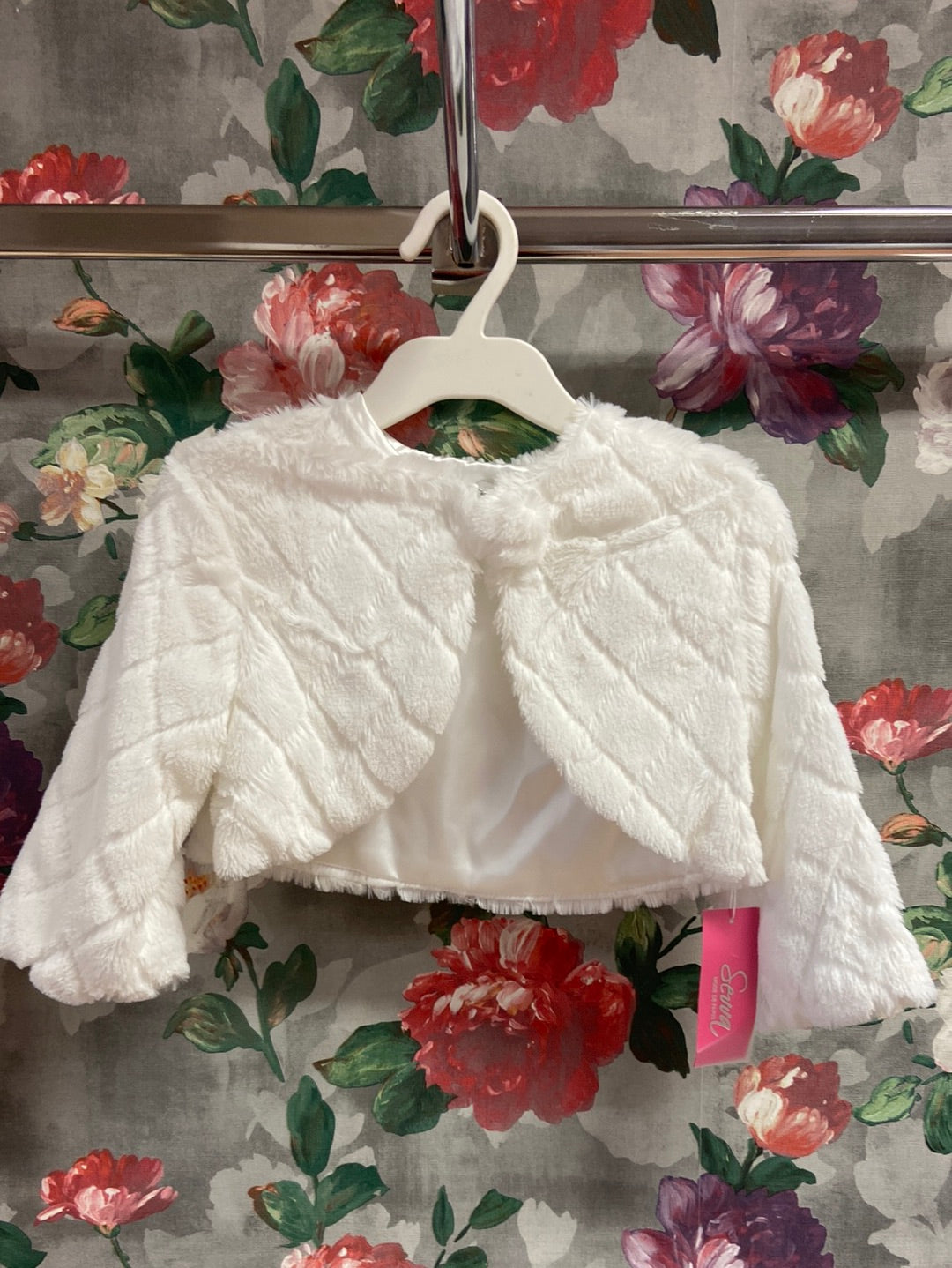 Flowergirl and younger girl Ivory Faux Fur Bolero Jacket – Cottage Kids ...